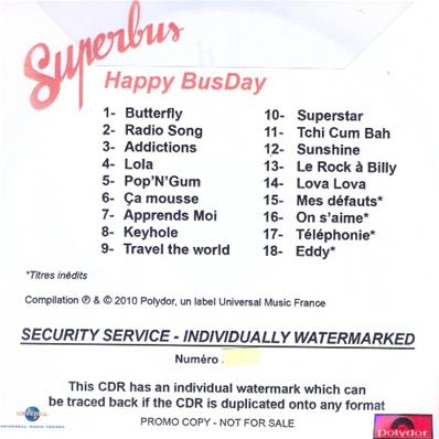 SUPERBUS / THE BEST OF / CD PROMO FRANCE